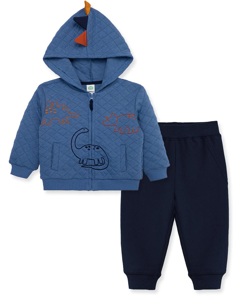 Dino 2Pc Hoodie Set - Little Me - Lush Lemon